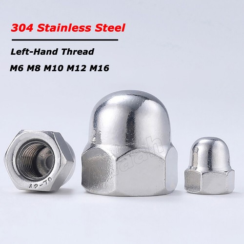 M6 M8 M10 M12M16 Left-Hand Thread Acorn Cap Dome Nuts Reverse A2 ...