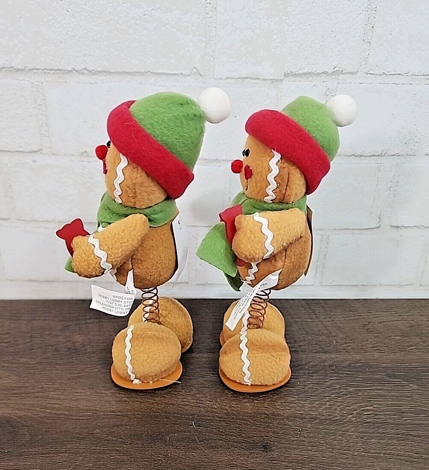 Gingerbread Man Boy Plush Shelf Sitter Wiggler Christmas Tabletop Decor ...