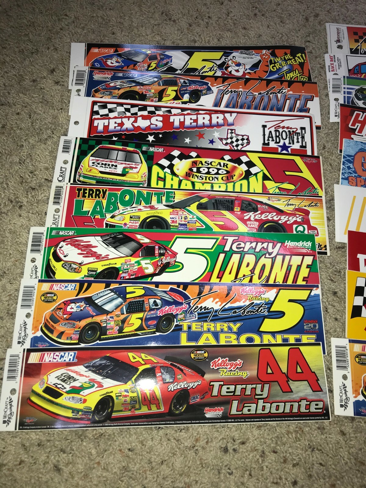 Huge Lot of 25 Terry and Justin Labonte, Winston Racing Vintage Bumper ...