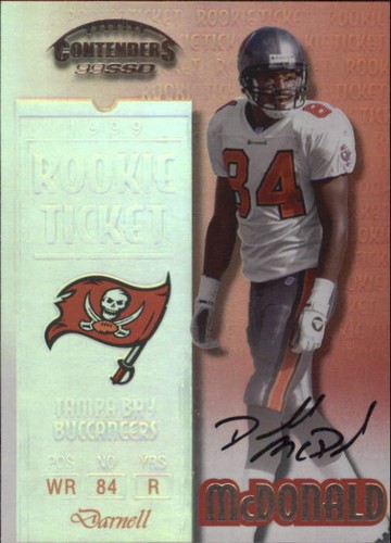 1999 Playoff Contenders SSD #163 Darnell McDonald Card RC Rookie ...