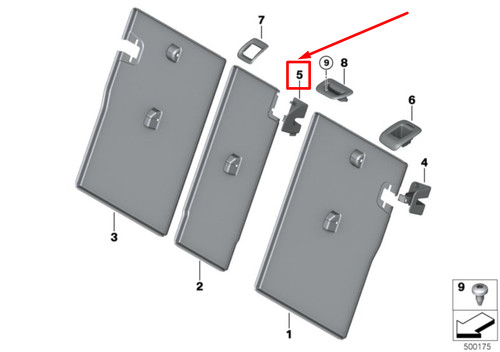 BMW F40 REAR SEAT LATCH LOCK COVER 52207456114 7456114 ORIGINAL for ...