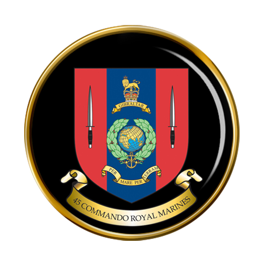 45 Commando Logo Royal Marines 45 Commando Shield Lapel Pin Badge
