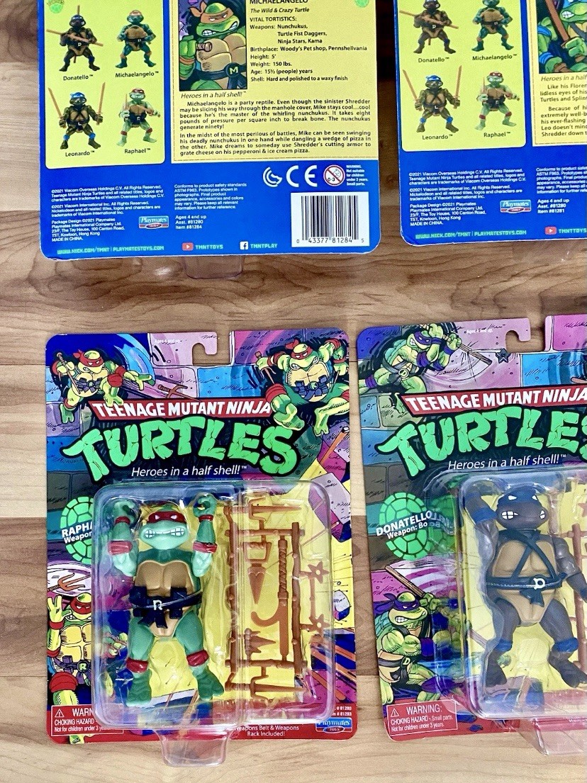Teenage Mutant Ninja Turtles Figures Set of 4 - Playmates Classics TMNT ...