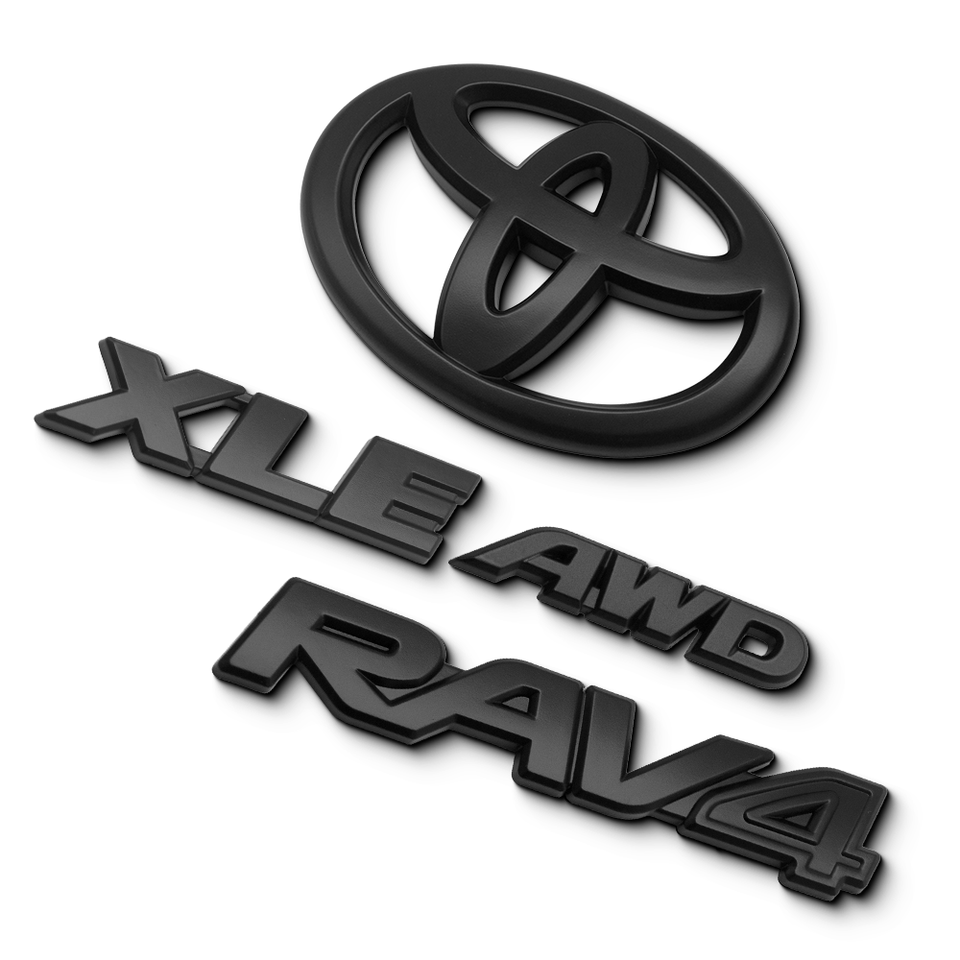 Rear Trunk Blackout Emblem letters For 2019-2025 RAV4 XLE Corolla ...