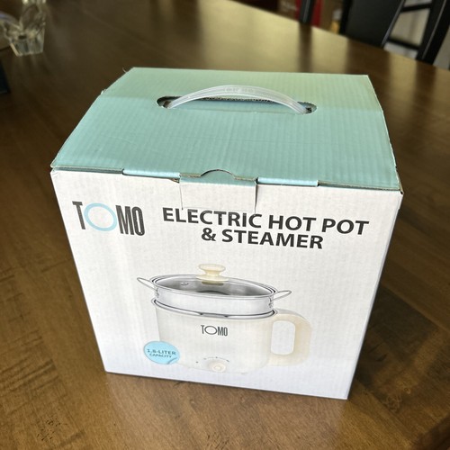 TOMO White 1.8 Quart Electric Hot Pot Cooker and Food Steamer for sale ...