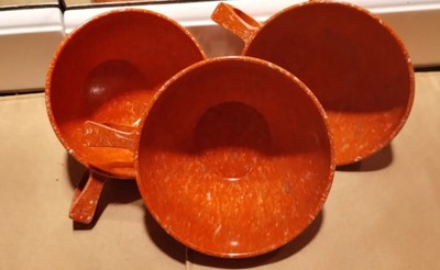 Vintage Melmac Confetti Orange 3 Piece Tea Cup Set | eBay