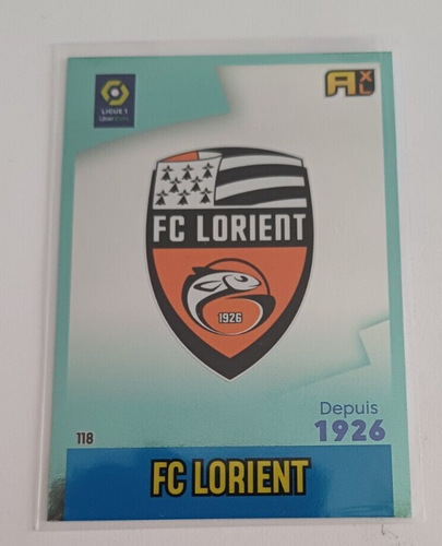 Carte Card Carta n°118 Ecusson Badge Logo FC LORIENT Panini Adrenalyn ...