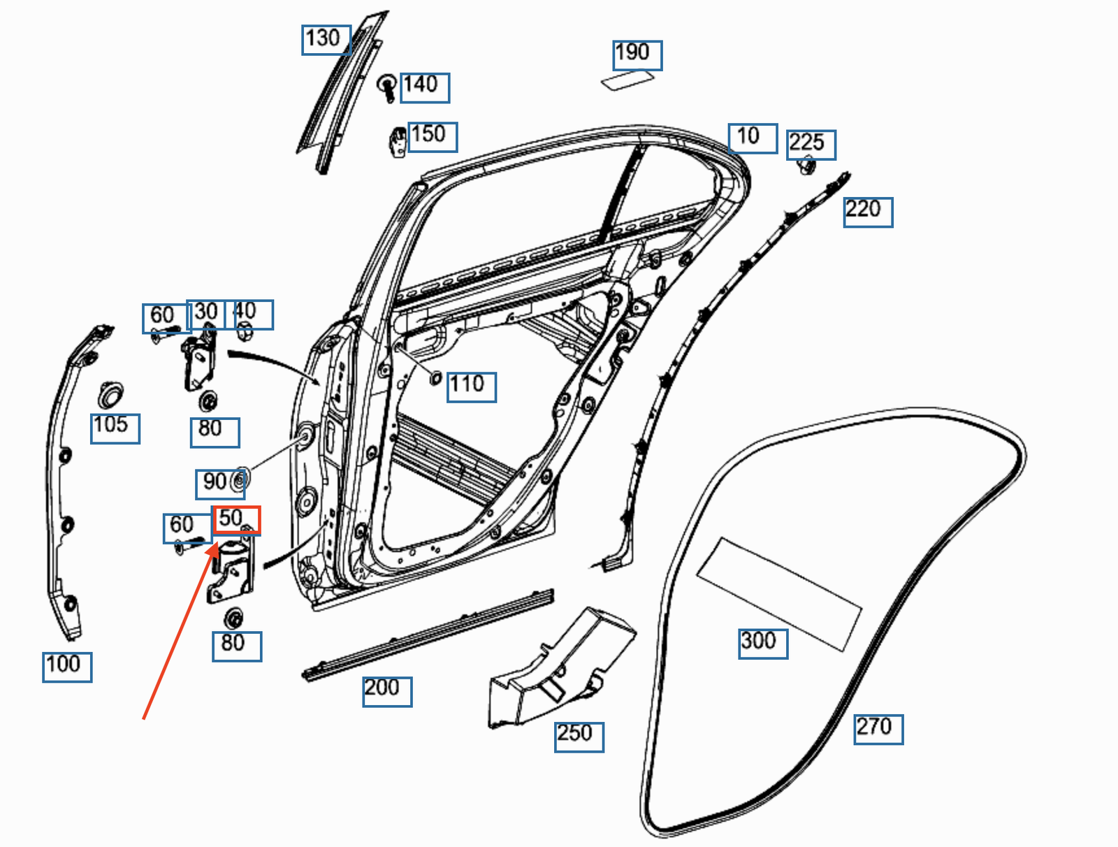 Mercedes-Benz E W213 Türscharnier hinten links unten A2137302102 NEU ...
