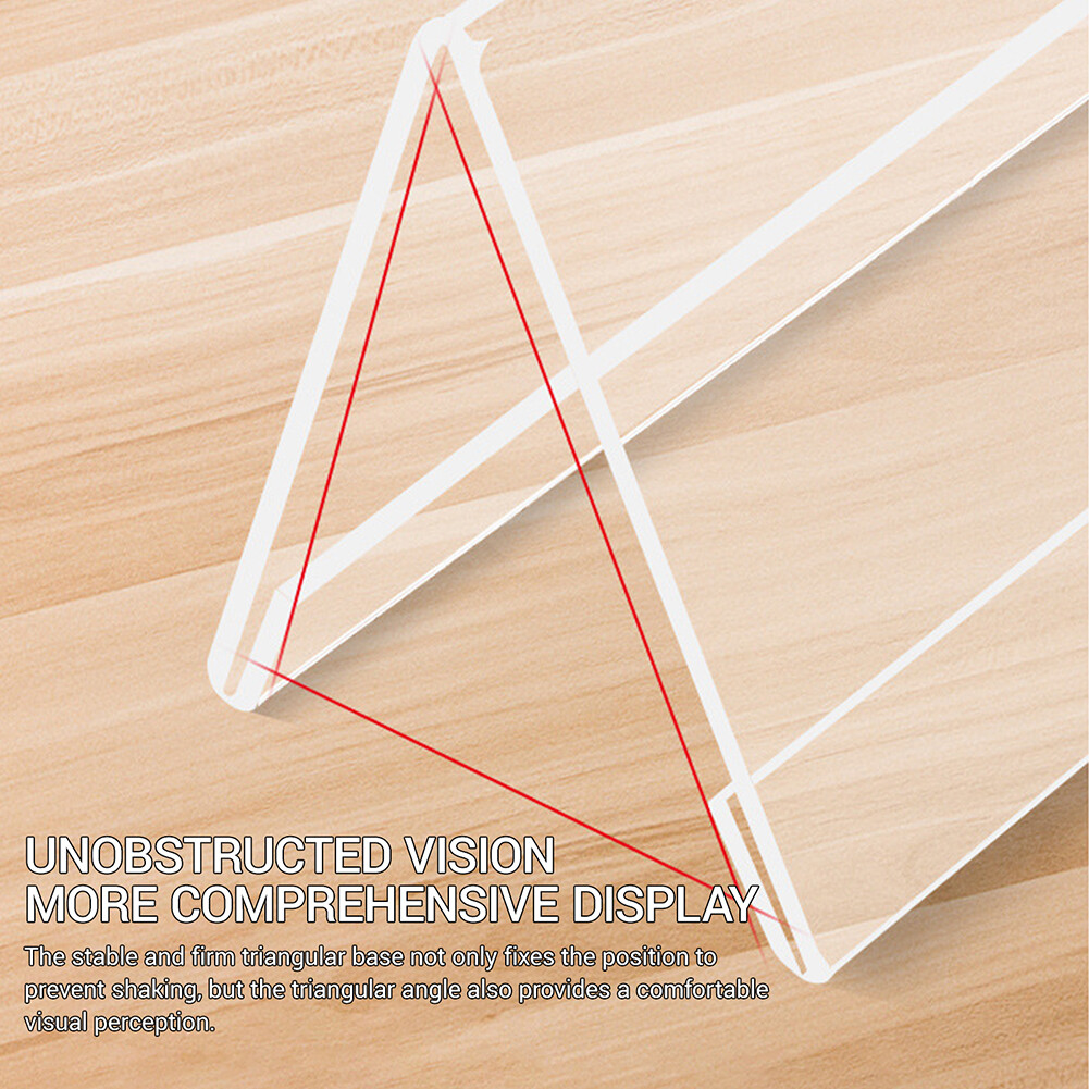 1-10 Pack Acrylic V-Shaped Sign Name Desk Tent Stand Card Holder Price ...