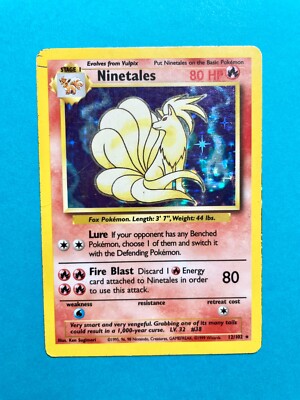 Pokémon TCG Ninetales Base Set 12/102 Holo Unlimited Holo Rare MP | eBay