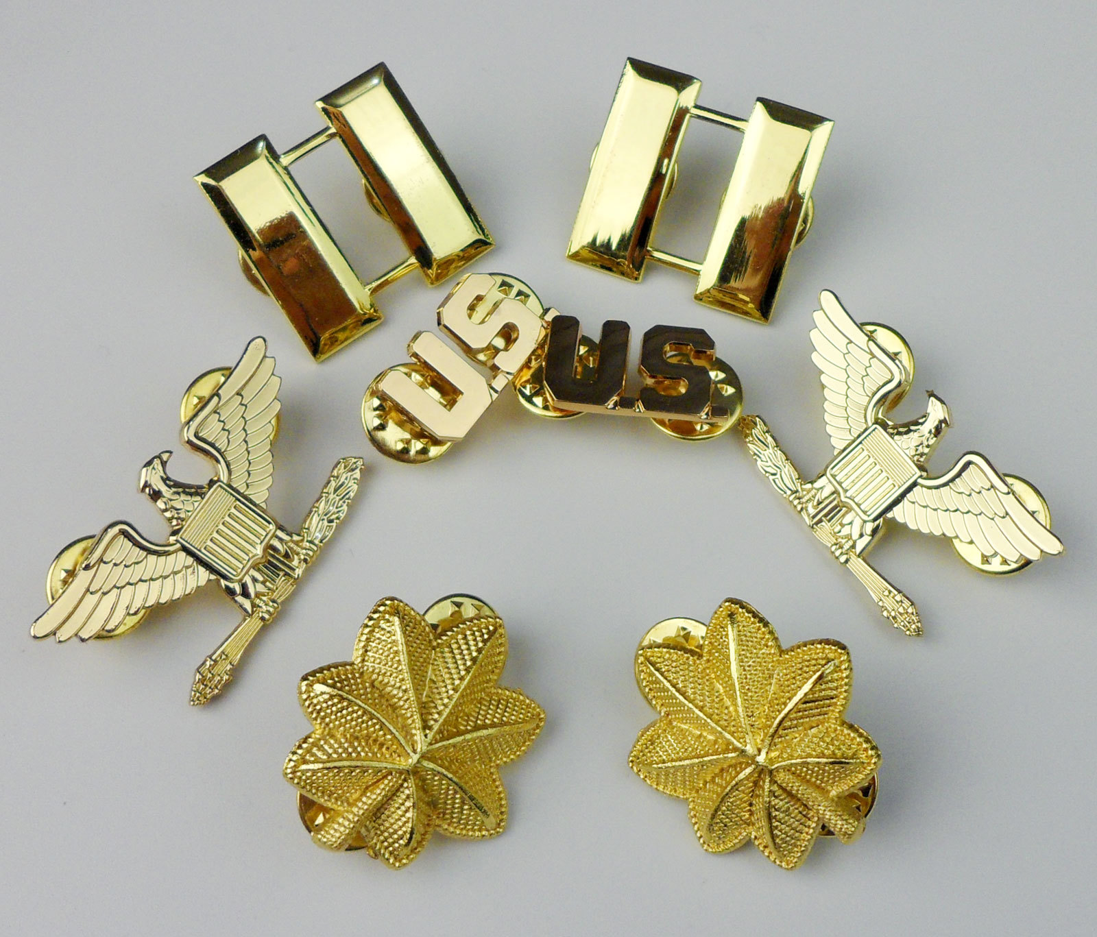 U.S. CAPTAIN MAJOR COLONEL RANK BADGE INSIGNIA US MILITARY LAPEL PINS ...