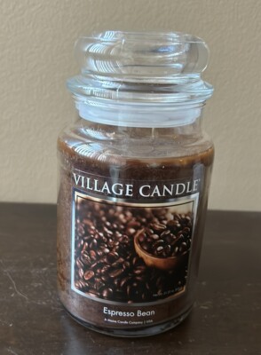 Village Candle (1) Espresso Bean Large Jar Candle Coffee Fragrance 21. ...