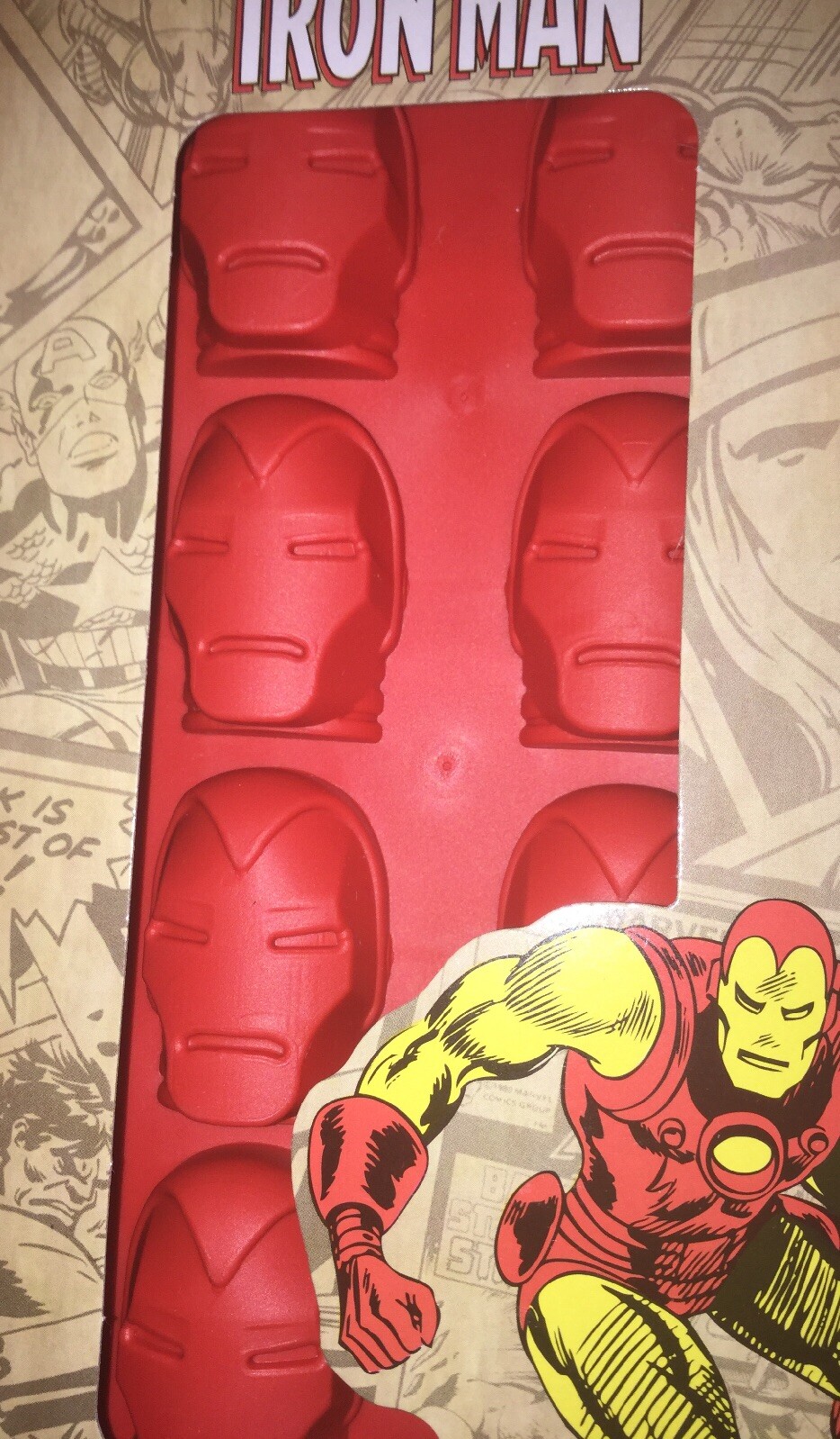Marvel Comics The Invincible Iron Man Ice Cube Tray Red Silicone ...