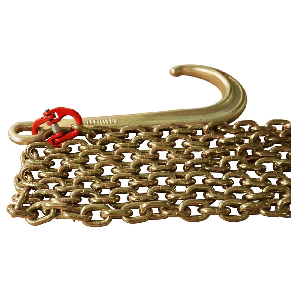 2PCS Flatbed Truck Rollback G80 5/16" X 10FT Transport Tow Chain J ...