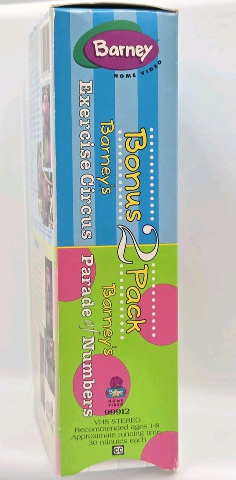 Barney’s Exercise Circus & Parade of Numbers VHS 1996 Video 2-Tape ...