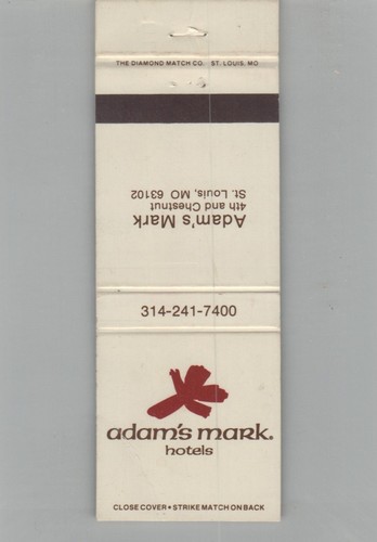 Matchbook Cover Adams Mark Hotels Various Locations #4 | eBay