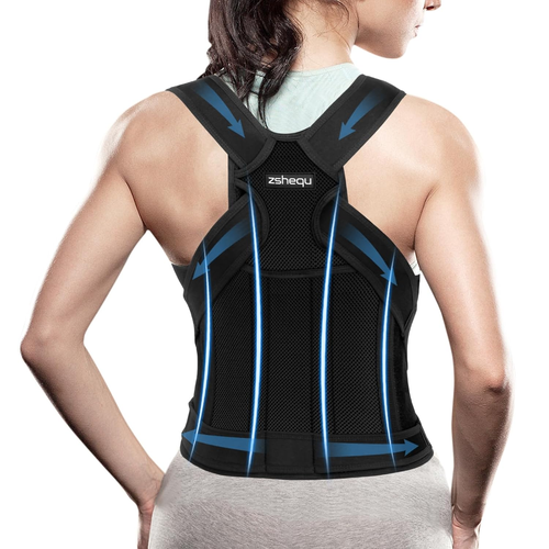 Back Support Brace Posture Corrector: Adjustable Shoulder Neck Lumbar ...