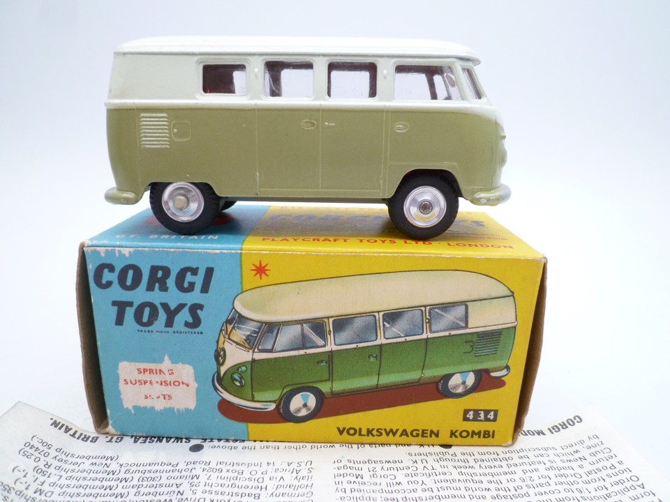 VINTAGE CORGI TOYS 434 VOLKSWAGEN SPLIT SCREEN KOMBI BUS IN ORIGINAL ...