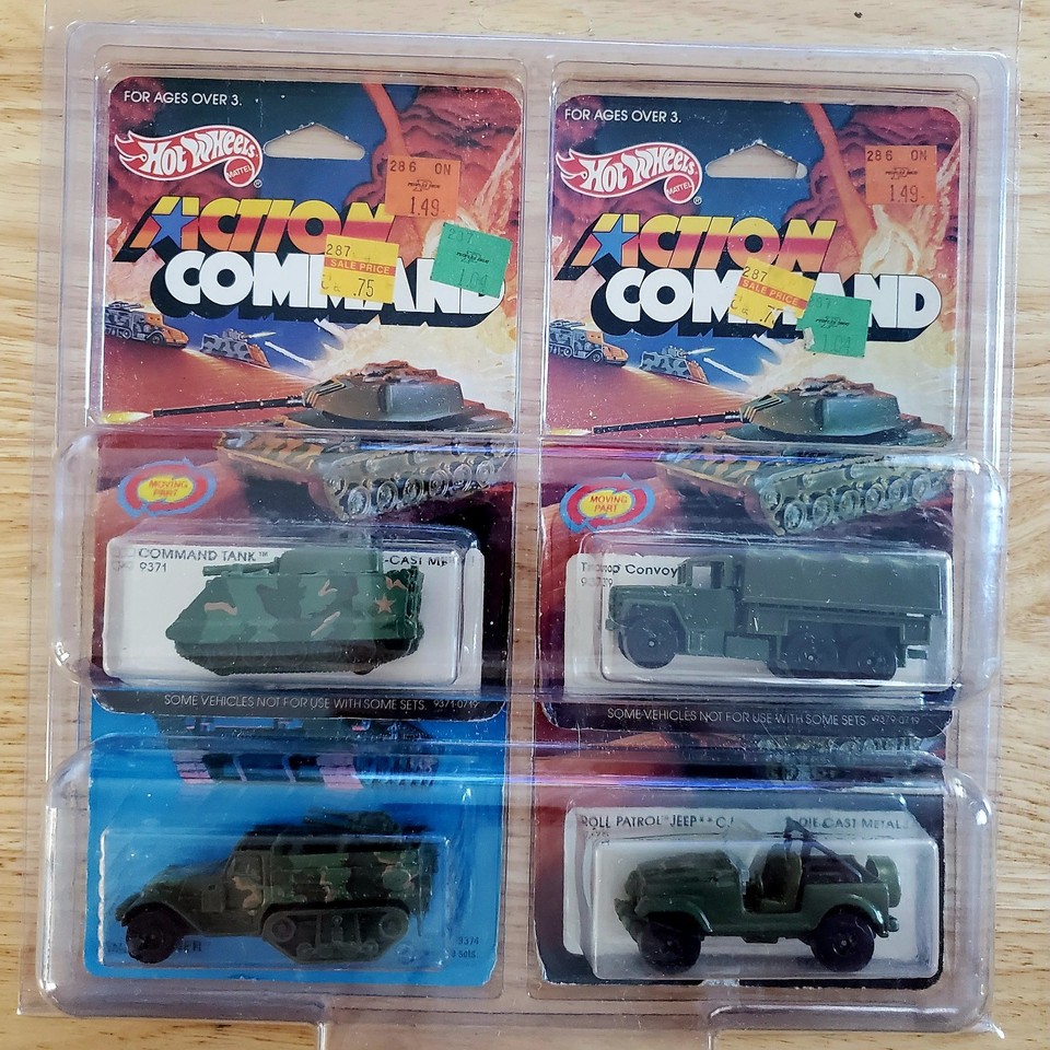 1980s Hot Wheels Action Command Troop Convoy Jeep cj Roll Patrol Tank ...