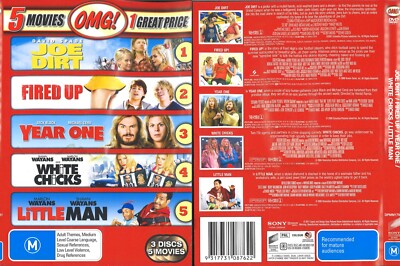 105D NEW SEALED DVD REGION4 JOE DIRT/FIRED UP/YEAR ONE/WHITE CHICKS ...