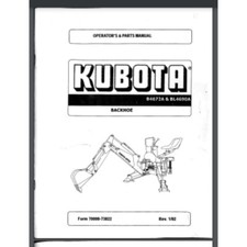 Kubota B4672 & Bl4690 Backhoe Attachment Operator and Parts Manual ...
