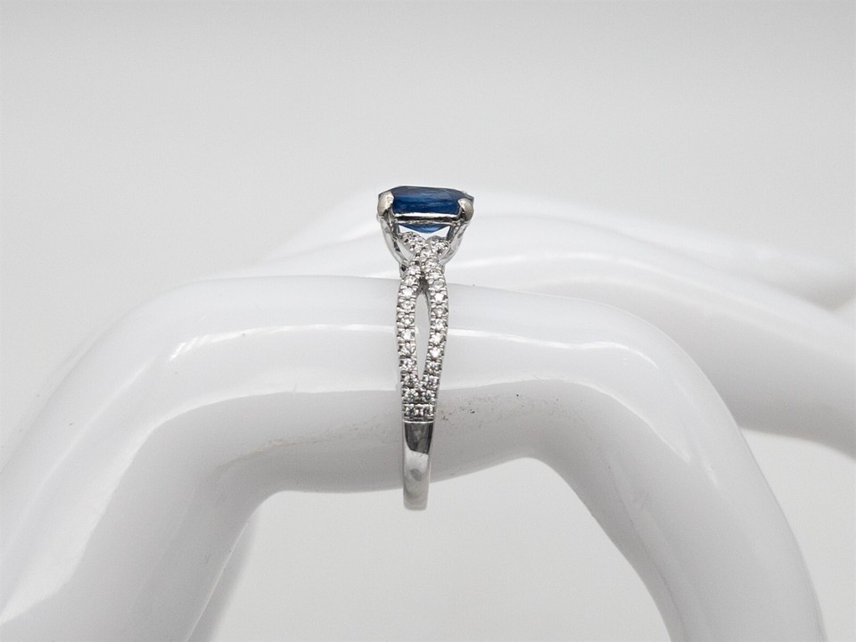 $7000 GABRIEL & CO 2.51ct CERT NO HEAT BLUE Sapphire Diamond 14k White Gold Ring | eBay
