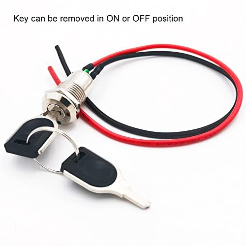 12mm On/Off Metal Key Lock Switch Prewired Key Switch Lock Maintained ...
