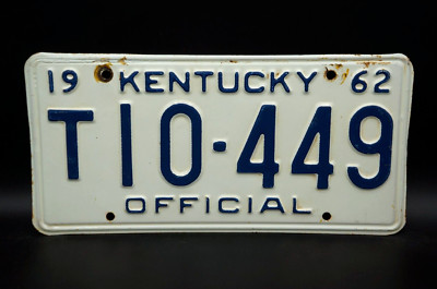 1962 Kentucky OFFICIAL License Plate | eBay