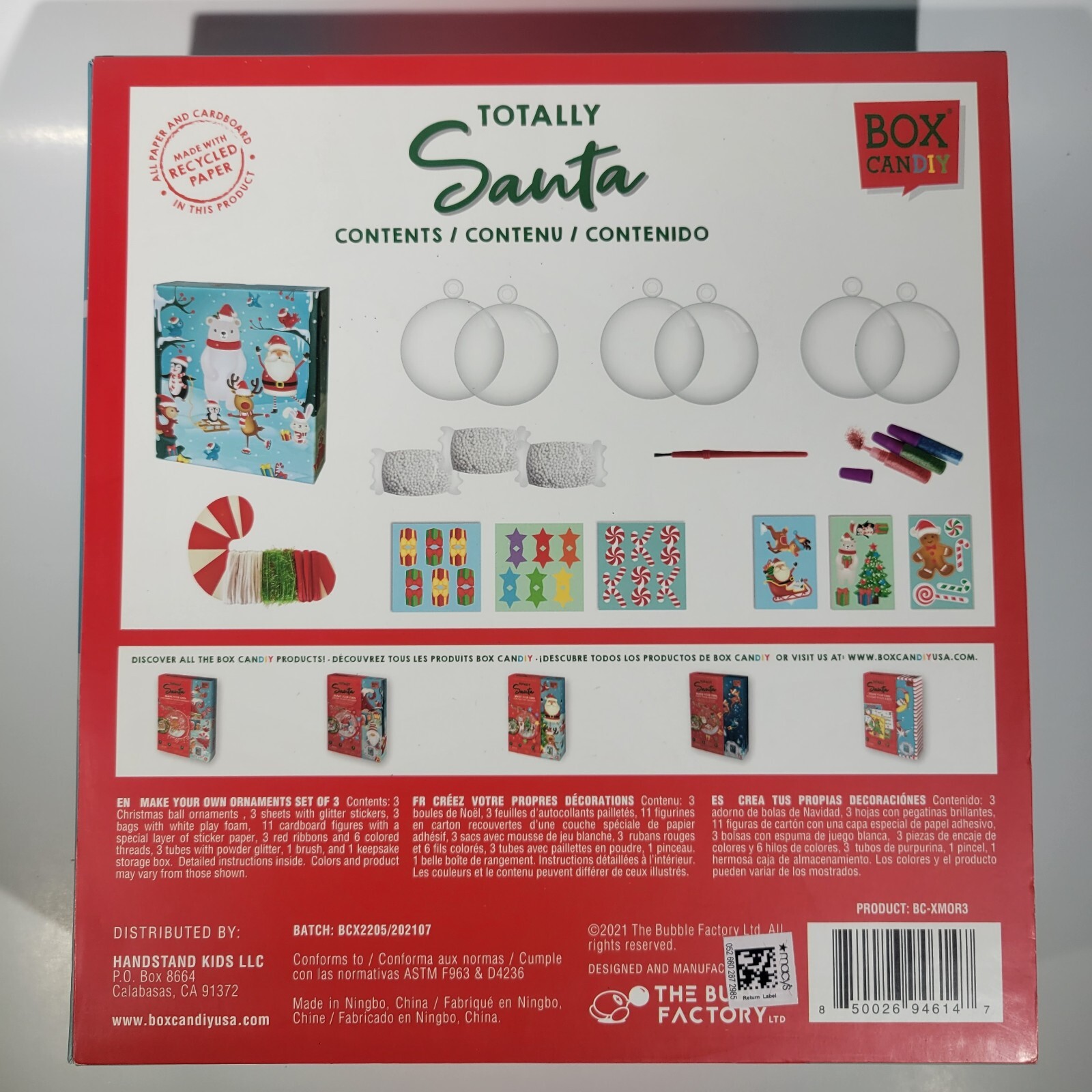 Box CanDIY Totally Santa Make Your Own Ornaments Set of 3 - Arts ...