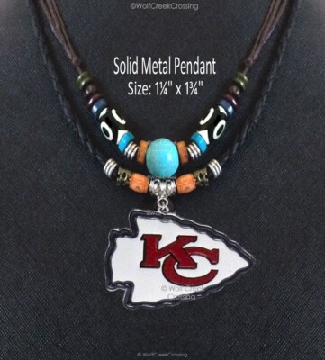 LARGE Kansas City CHIEFS NECKLACE 32" Tribal NFL Football Game Metal ...