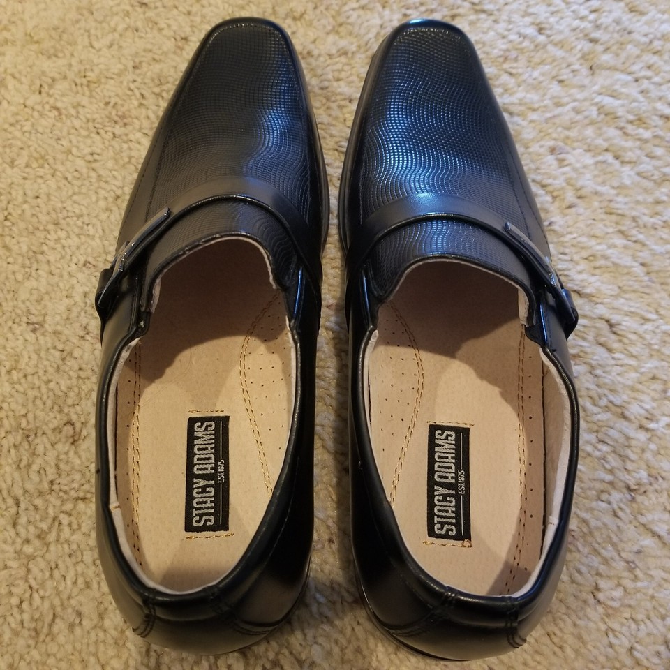 Stacy Adams Beau Mens Dress Shoes (NWOB) Size 7.5 Black Leather Buckle ...