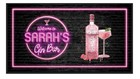 Personalised Bar Runner Mat - Neon Pink Gin Cocktail home bar ...