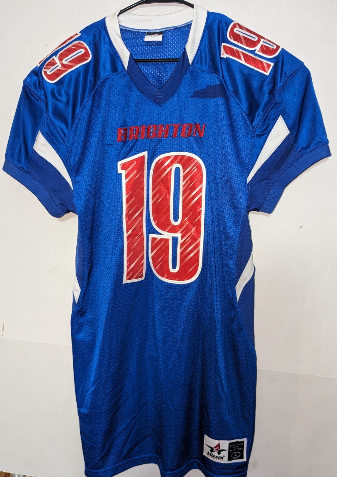Alleson Athletic FOOTBALL Jersey Brighton 19 L Large Red White Blue | eBay