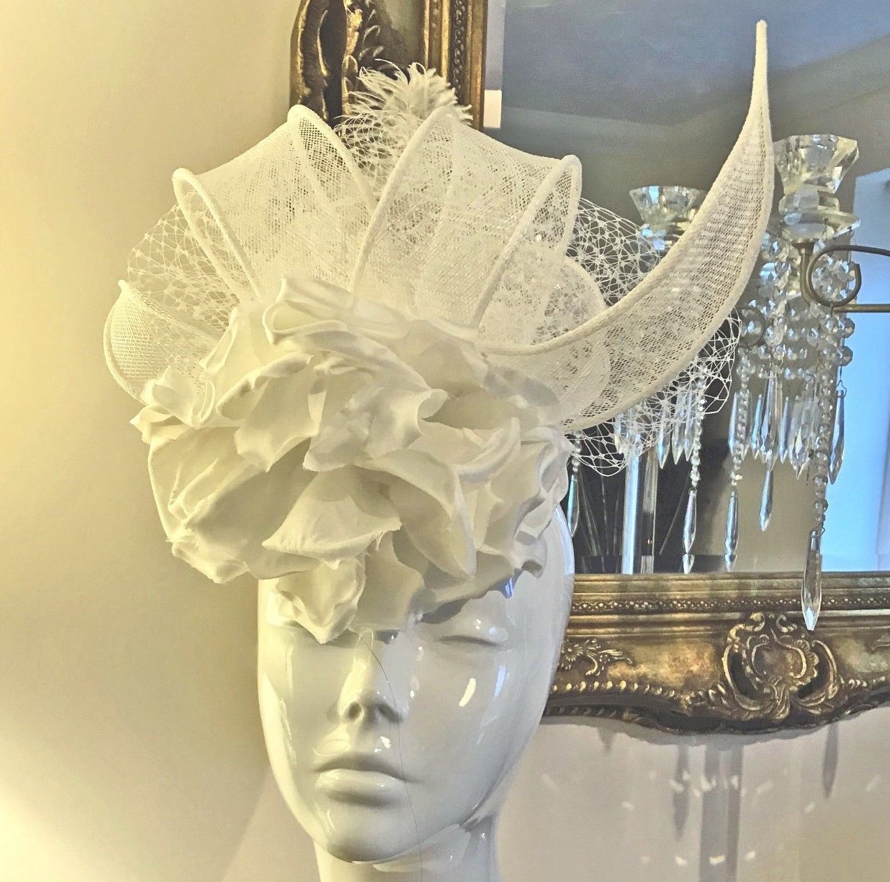 One Off Ivory Designer Millinery by Hat Couture Wedding Bridal Racing ...