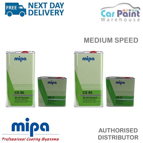 2 x MIPA 5L CS95 2K HS Clear Coat Lacquer 2.5L SR25 Hardener MEDIUM 7 ...