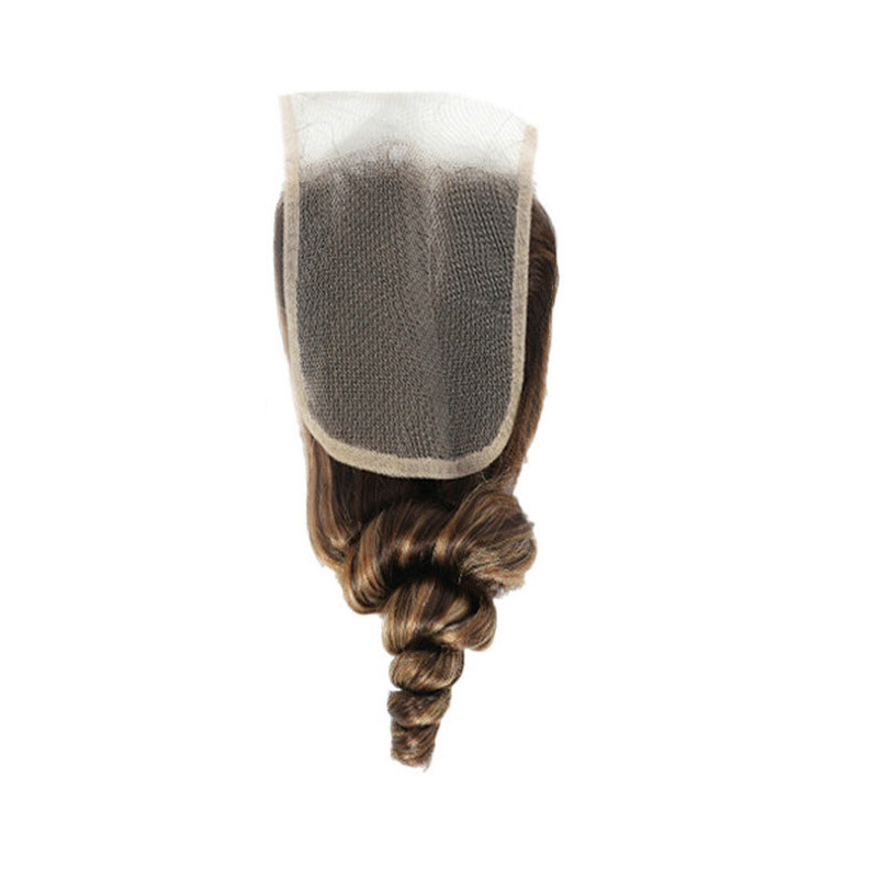 P4/27 Piano Color 4X4 Closure 13X4 Lace Frontal Curly 100% Human Hair ...