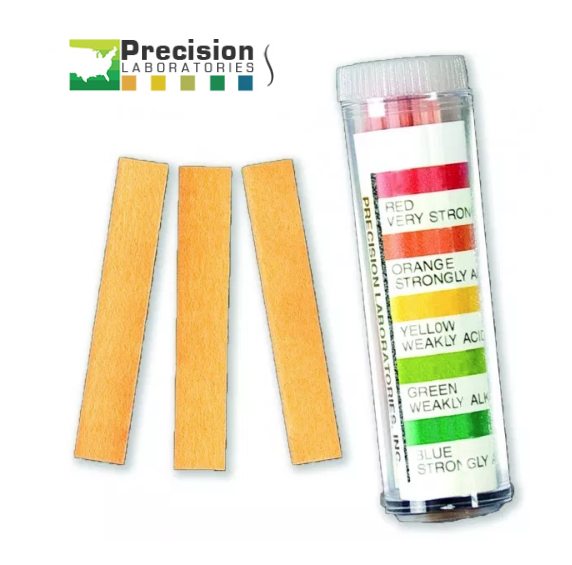 PRECISION LABORATORIES UNIVERSAL pH TEST PAPER VIAL OF 100 STRIPS RANGE ...