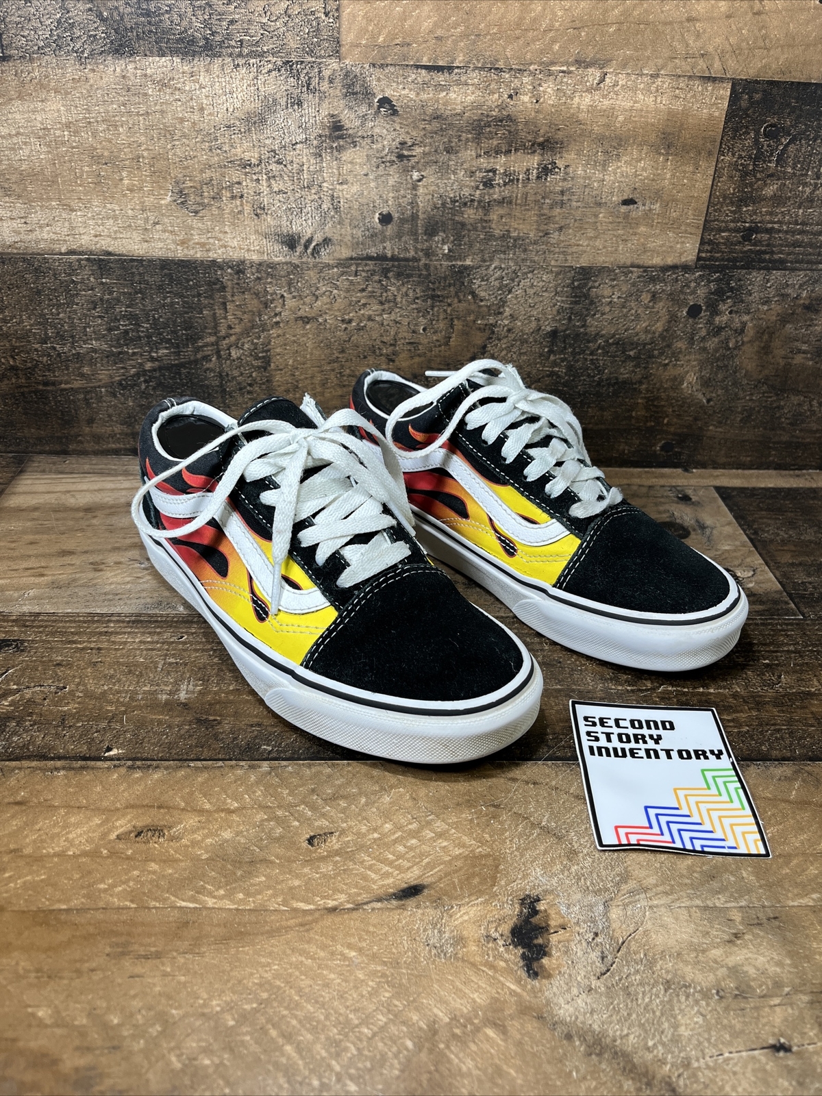 VANS Old Skool Samurai Rising Flames Shoes Black Red … - Gem