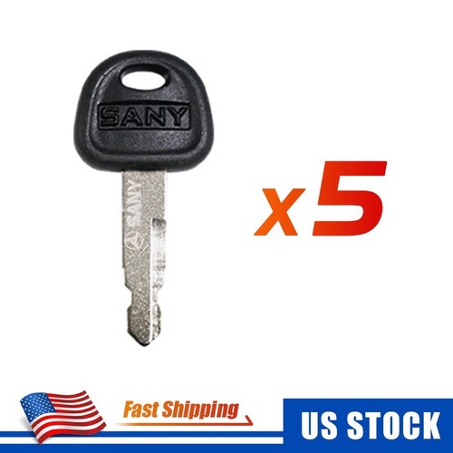 5pcs For Sany Ignition Start key 60022654 Excavator Crane Loader ...