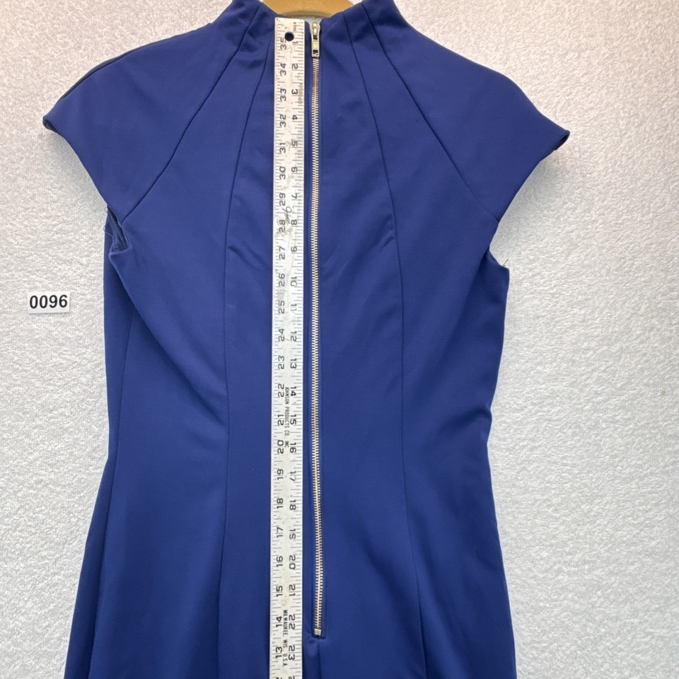 NEW Alexia Admor Cap Sleeve Sheath Dress Fitted Navy Gold V Neck XS Bin ...