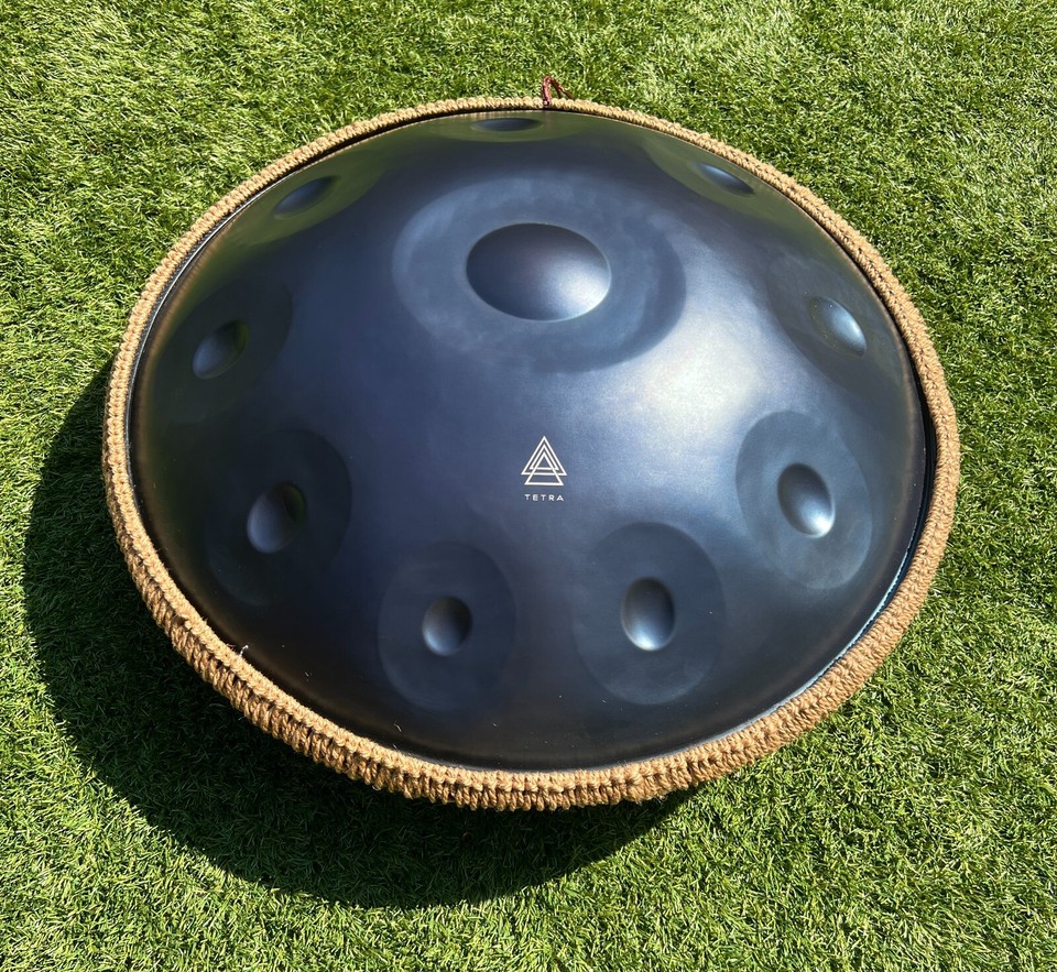 Tetra Handpan BLUE D Kurd 12 / 10 notes 440/432 Hz 22' Stainless Steel ...