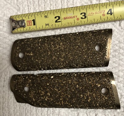 Colt 1911 Grips Brass Vintage Bling To Look Like A Gold Vein Cool Heavy ...