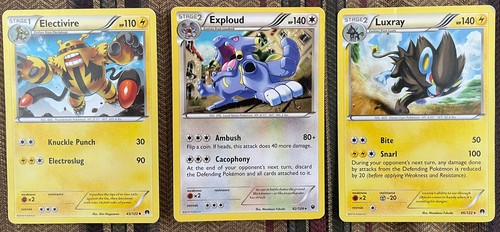 Pokemon Electivire 43/122 & Exploud 82/124 & Luxray 46/122 Card Set | eBay