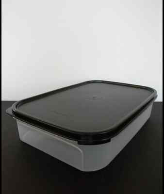 Tupperware Clear Storage Container Modular Mates #1 Rectangle Black ...