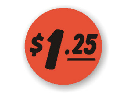 $1.25 Price Labels 1000 each per roll size 1.25" Round Oval STICKERS | eBay