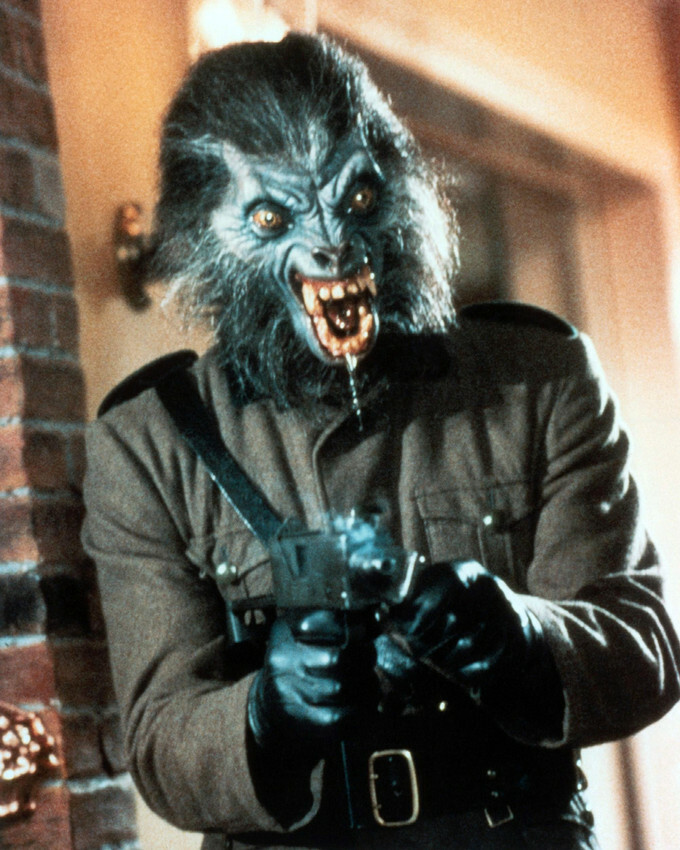 An American Werewolf in London Holding Machine Gun 16x20 Canvas Giclee ...
