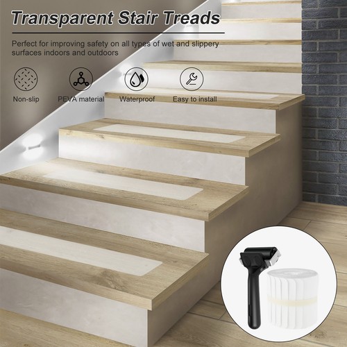 15Pcs Clear Stair Tape Transparent Stair Anti-Slip Strip Waterproof ...