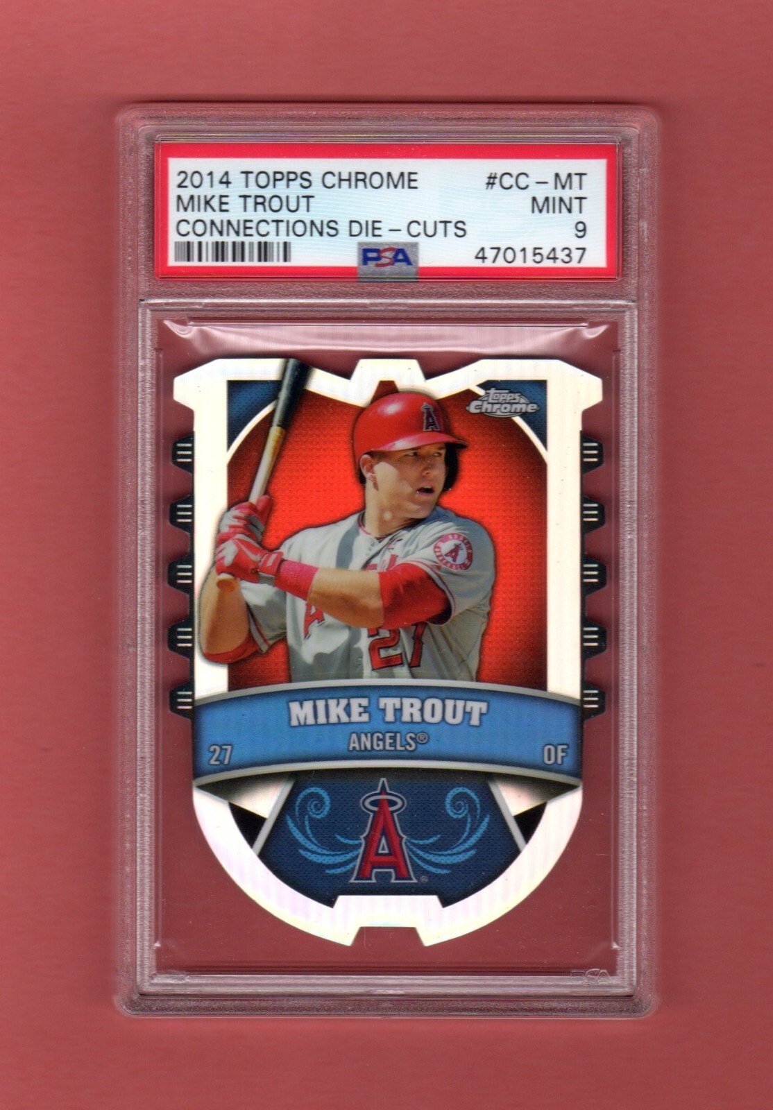 MIKE TROUT 2014 TOPPS CHROME CONNECTIONS DIE-CUT REFRACTOR SP PSA 9 ...