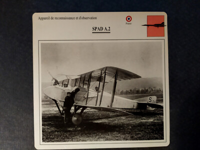 SPAD A2 fiche aviation plane lobbycard carte avion | eBay