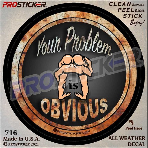 ProSticker 716 (One) 4" Rat Rod "Your Problem Is Obvious" Decal Sticker ...